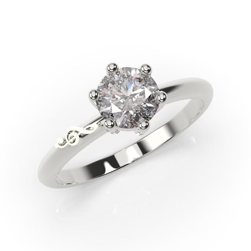 Music Note Engagement Ring Music Note Ring White – FL LLC