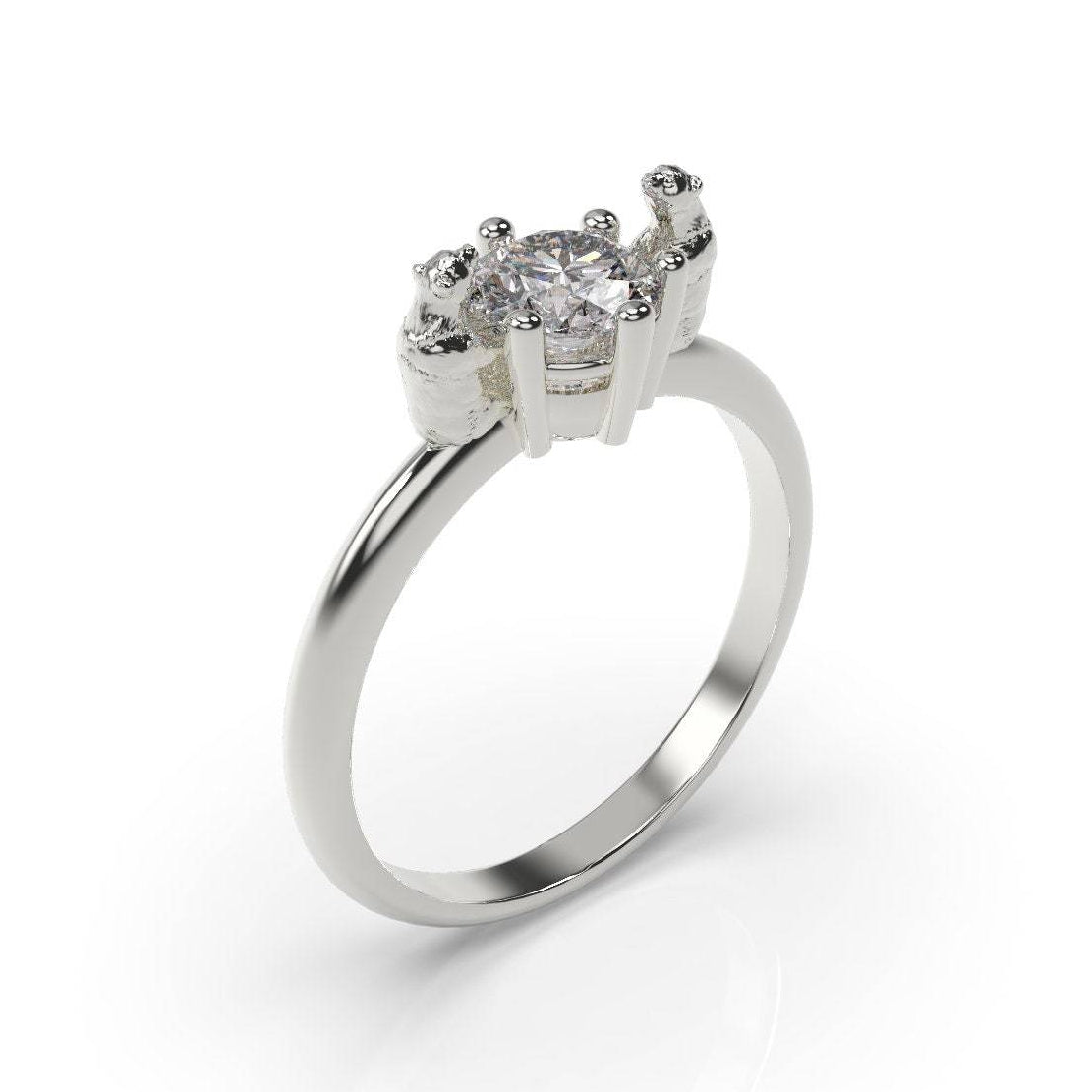 Panda Engagement Ring Panda Ring White Gold Panda – FL LLC