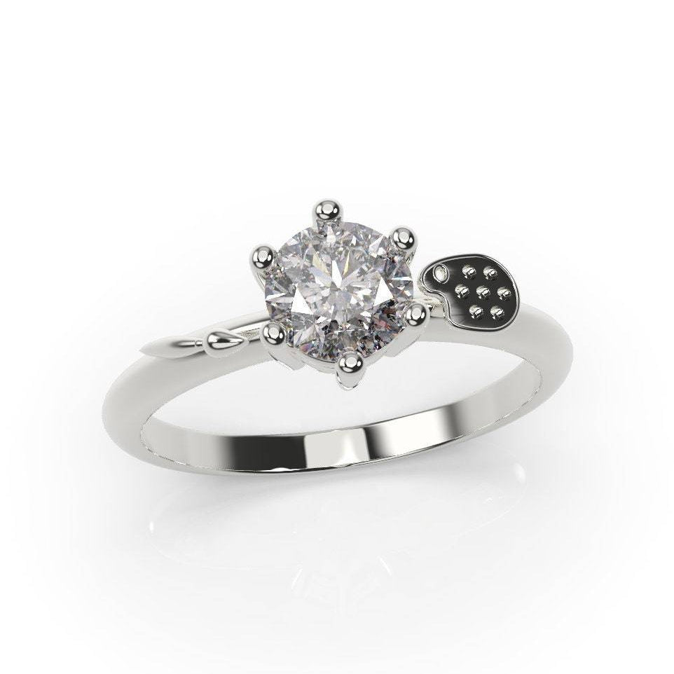 Painter Engagement Ring Painter Ring White Gold – FL LLC